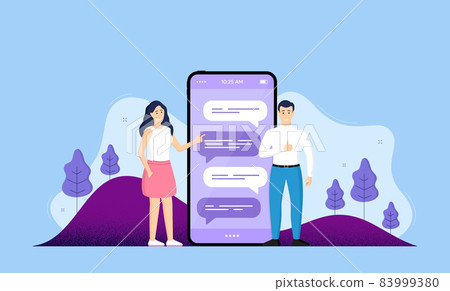 Phone online chatting background. Date app... - Stock Illustration ...