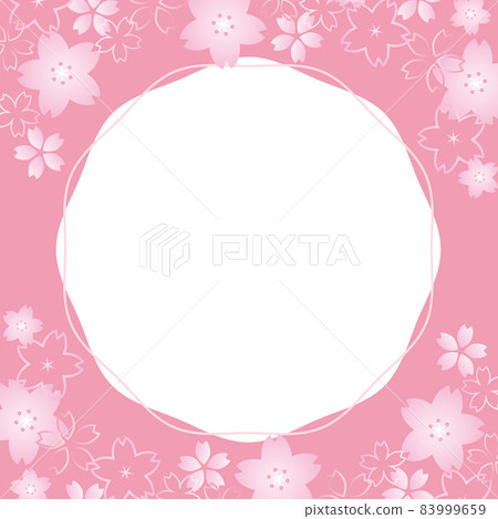 Cherry blossom square frame / banner /... - Stock Illustration ...