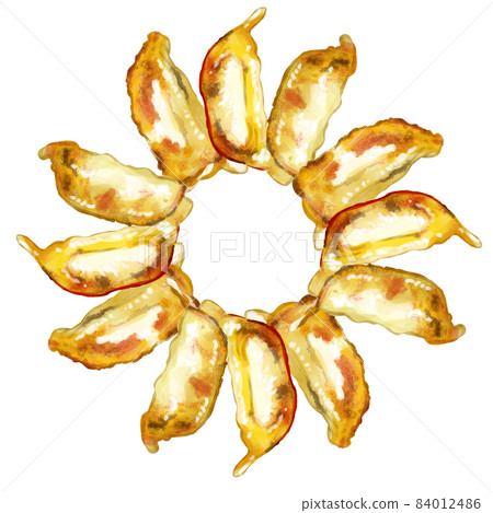Hand-painted watercolor gyoza illustration... - Stock Illustration ...