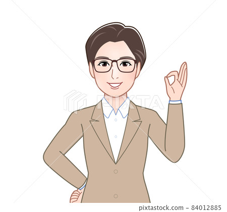 Women in beige suits - Stock Illustration [84012885] - PIXTA