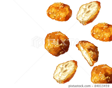 Hand-painted watercolor meatball illustration... - Stock Illustration ...