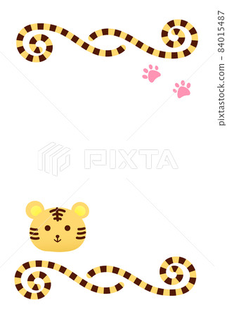 Cute tiger message card, postcard, greeting... - Stock Illustration ...