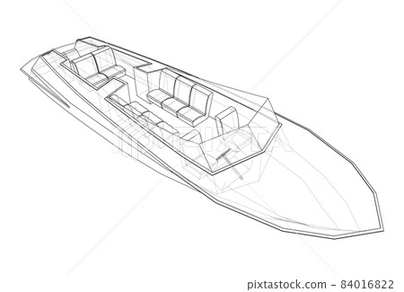 Modern boat with seats - Stock Illustration [84016822] - PIXTA