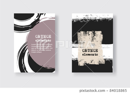 Collection of grunge covers with brush strokes. - Stock Illustration ...