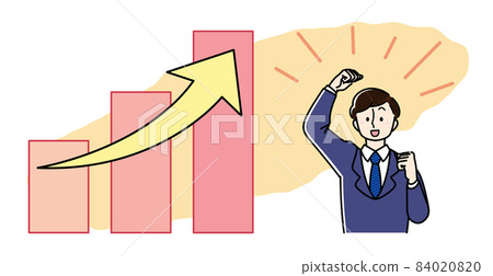 A businessman who is pleased with the rising... - Stock Illustration ...