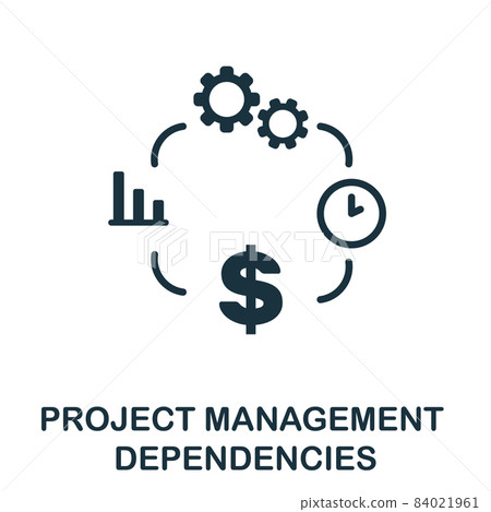 Dependencies icon. Monochrome sign from project...-插圖素材 [84021961 ...