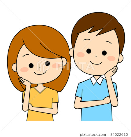 Two smiling people - Stock Illustration [84022610] - PIXTA