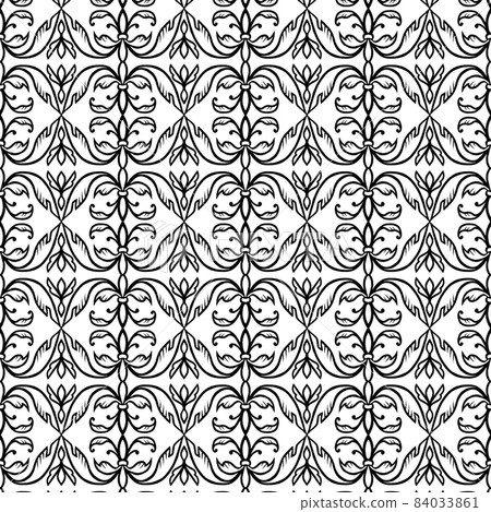 Gorgeous antique pattern black and white - Stock Illustration [84033861 ...