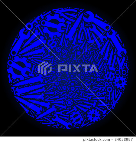 Mosaic Circle of Repair Tools in Blue Colors - Stock Illustration ...