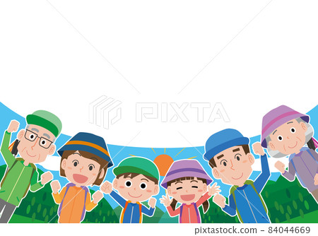 Frame illustration of a family enjoying the... - Stock Illustration ...