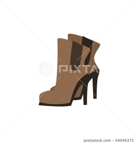 Flat cartoon fashionable high heel... - Stock Illustration [84048375 ...