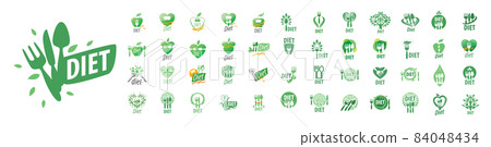 A set of vector Diet logos on a white background-插圖素材 [84048434] - PIXTA圖庫