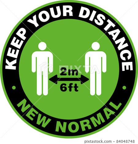 Keep Your Social Distance. Door Sign or Sticker. - Stock Illustration ...