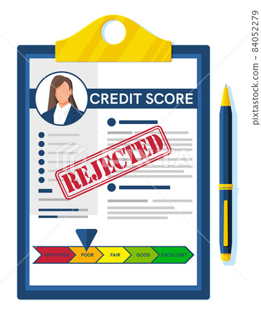 Credit Score Indicator and Gauge in Report. - Stock Illustration ...
