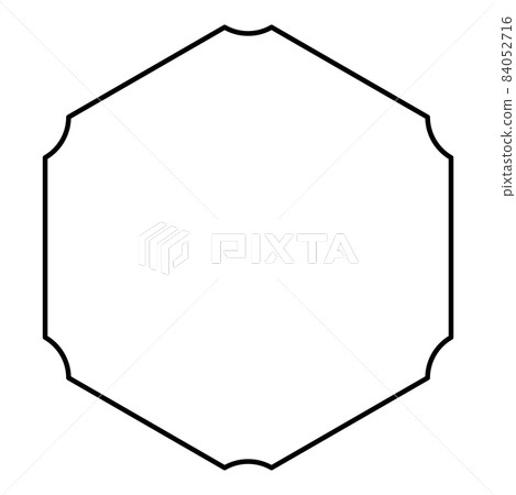 Hexagon with rounded corners contour outline... - Stock Illustration ...