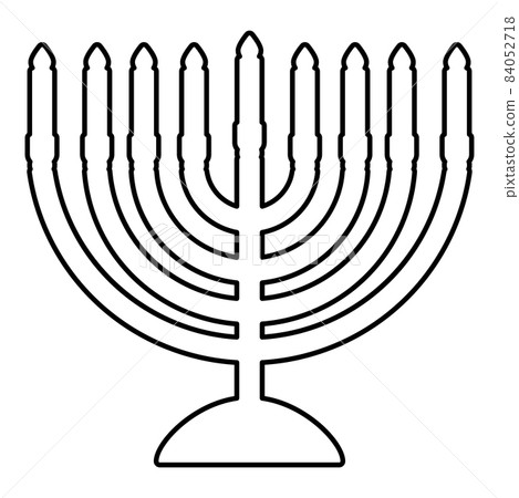 Chanukah menorah Jewish holiday candelabra with...-插圖素材 [84052718 ...