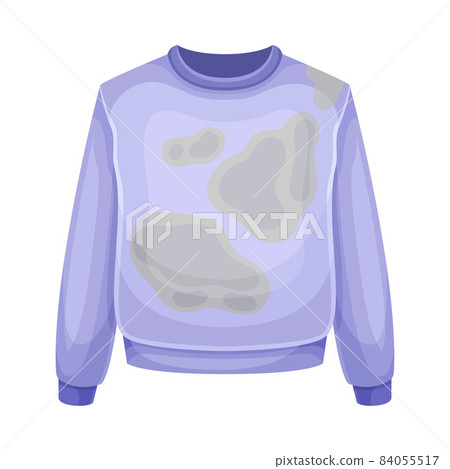 Dirty Purple Sweater with Stain and Spots as... - Stock Illustration ...