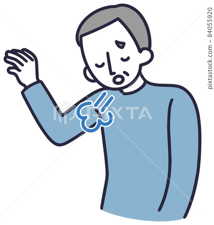 Suffocating fatigue male simple illustration - Stock Illustration ...