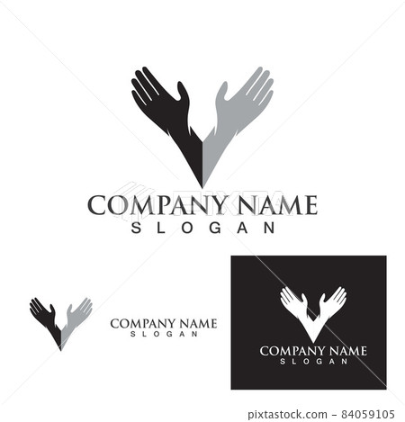 Hand care life help hope logo and symbol vector...-插圖素材 [84059105 ...