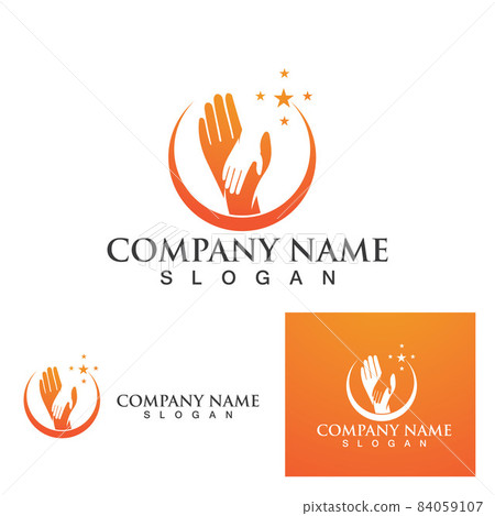 Hand care life help hope logo and symbol vector... - Stock Illustration ...