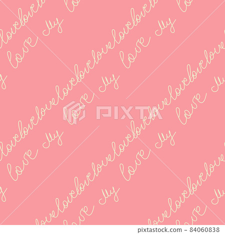 Love text pink Seamless pattern. Text... - Stock Illustration [84060838 ...