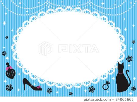 Cute design frame (light blue) - Stock Illustration [84065665] - PIXTA