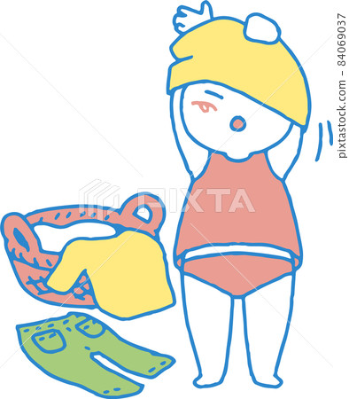 Illustration of a child changing clothes - Stock Illustration [84069037 ...