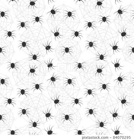 Seamless pattern with spider and cobweb - Stock Illustration [84070295 ...