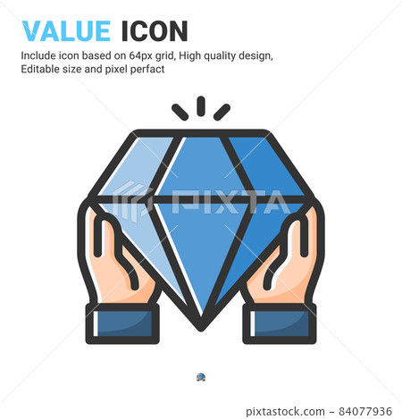 Value icon vector with outline color style... - Stock Illustration ...