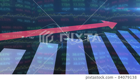 Image of red arrow with statistics and... - Stock Illustration ...