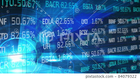 Image of financial data processing over scopes... - Stock Illustration ...