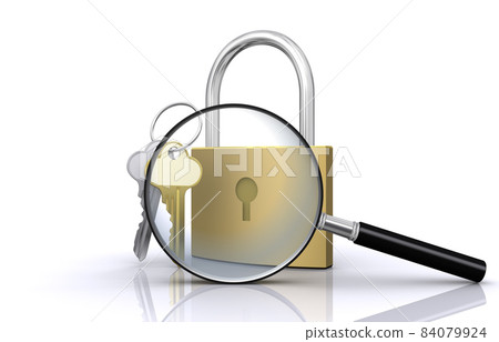 Key and magnifying glass, security image - Stock Illustration [84079924 ...