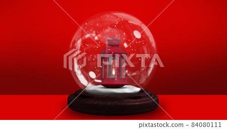 Image of snow globe over red background - Stock Illustration [84080111 ...