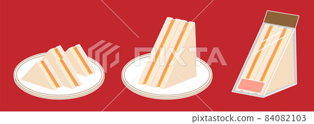 Ham cheese sandwich set triangle (with white... - Stock Illustration ...