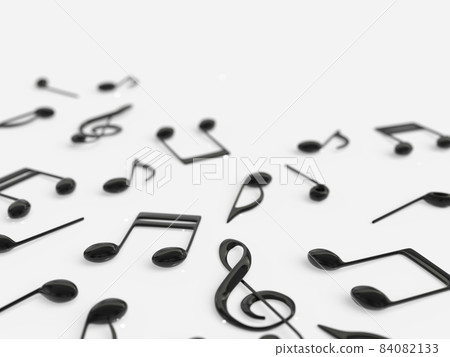 Black musical notes scattered on the floor,... - Stock Illustration ...