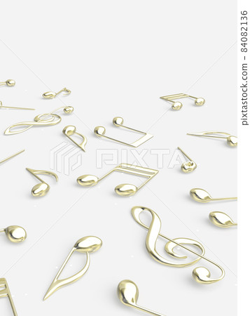 Golden musical notes scattered on the floor - Stock Illustration ...
