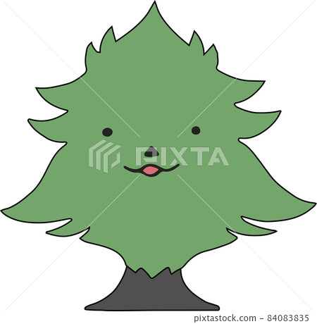Cute smiling tree character material - Stock Illustration [84083835 ...