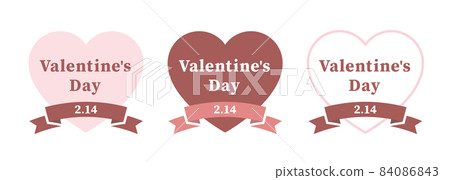 Heart frame illustration set with ribbon... - Stock Illustration ...