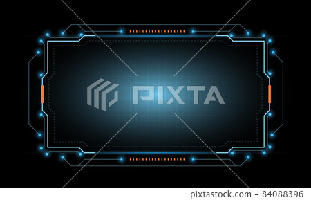 Abstract blue screen Hi-tech hologram frame... - Stock Illustration ...