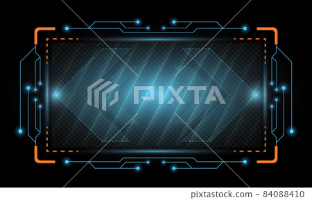 Abstract blue screen Hi-tech hologram frame... - Stock Illustration ...