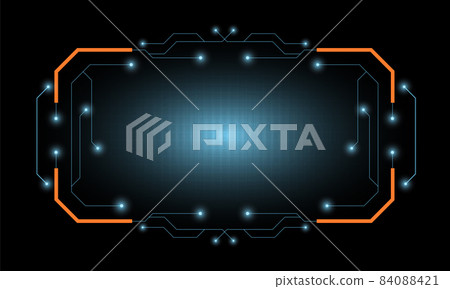 Abstract blue screen Hi-tech hologram frame... - Stock Illustration ...