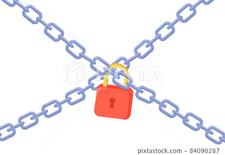 Lock with chain isolated vector. Concept of... - Stock Illustration ...