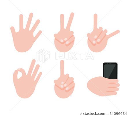 Various Gesture Collection, Vector Illustration - Stock Illustration ...