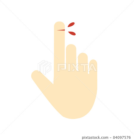 Illustration of bleeding with a cut on the finger - Stock Illustration ...