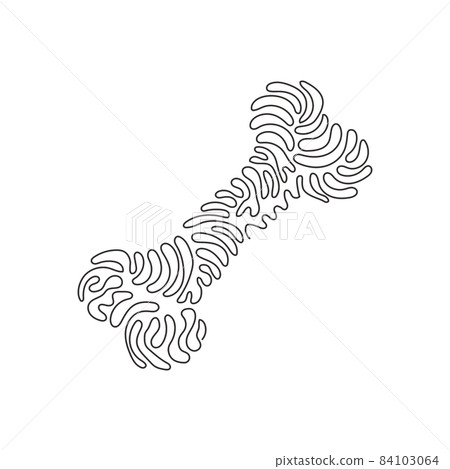 Single continuous line drawing dog bone icon in... - Stock Illustration ...