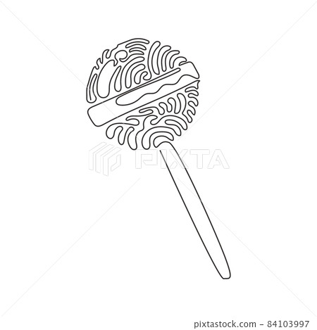 Single continuous line drawing sweet lollipops.... - Stock Illustration ...