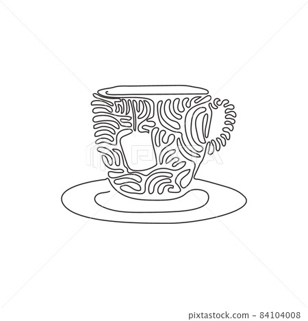 Continuous one line drawing cup with tea bag.... - Stock Illustration ...