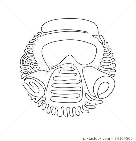 Single continuous line drawing mask with... - Stock Illustration ...