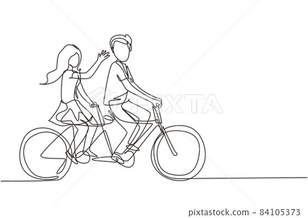 Continuous one line drawing romantic couple.... - Stock Illustration ...