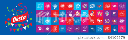 A set of vector Fiesta logos on different... - Stock Illustration ...